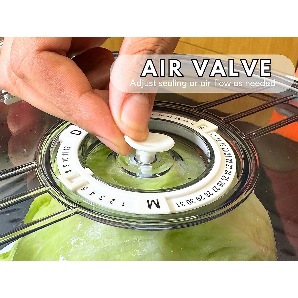 NEBQUINETTI Lettuce Keeper for Refrigerator with Lids 3-Piece Set Date Chronograph Airtight BPA-Free Removable Drain Tray and Air Vents