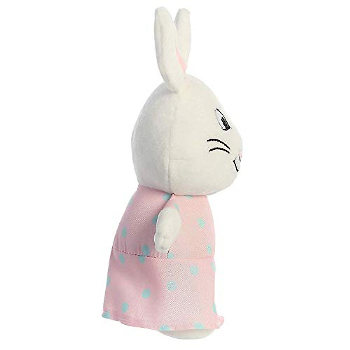 Aurora Bundles of 2 6.5 Inch Plush Animals: Max and Ruby Bunnies, White Black red Pink Blue