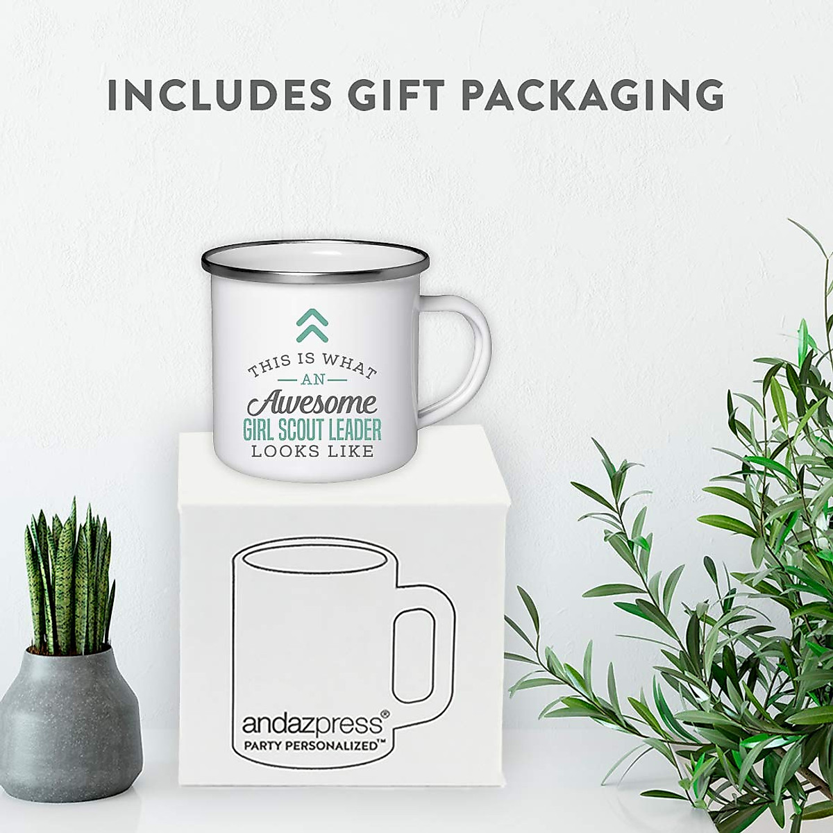 Andaz Press 11oz. Stainless Steel Campfire Coffee Mug Gift, This is What an Awesome Girl Scout Leader Looks Like, 1-Pack, Birthday Gift Ideas Coworker Him Her, Includes Gift Box