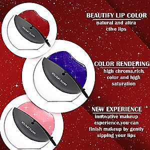 DAGEDA 3 Colors Lazy Lipstick, Pearl Lipstick Magic Color Changing Lipstick, Labiales Magicos Long Lasting Moisturizing Lipstick, Not Fade Lip Shape Lipstick for Lazy People（Color A）