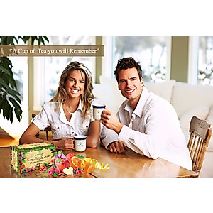 Buddha's Herbs Herbal Fruit Tea Sampler, Caffeine-Free Flavored Herbal Tea, Immune Support, 6 Exotic Blends of Organic Herbs, Perfect for Christmas and New Year Gifts, 60 Count Decaffeinated Tea Bags