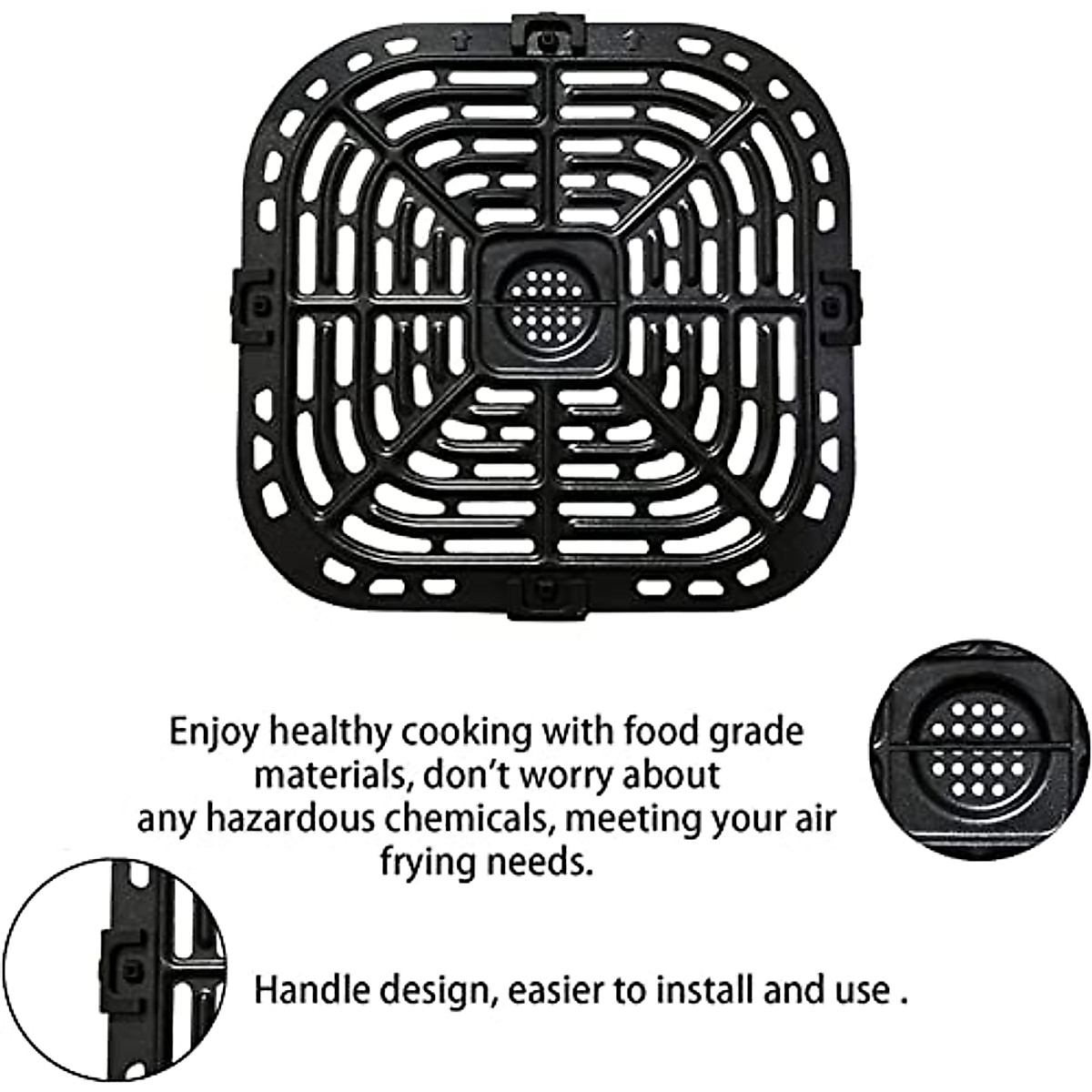 BeranWung 6QT Air Fryer Grill Plate for Instants Vortex Plus Air Fryers, Upgraded Air Fryer Grill Pan, Air Fryer Crisper Tray Rack Grate Insert Pan for Instants Vortex 5.7QT 6QT Air Fryers