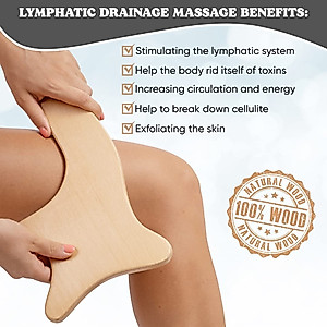 Lymphatic Drainage Paddle Wood & Dry Skin Brush are The only Two Items You Need for an Healthier Lymphatic Drainage System. Anti Cellulite Tools Lymphatic Drainage Tool with Body Brush