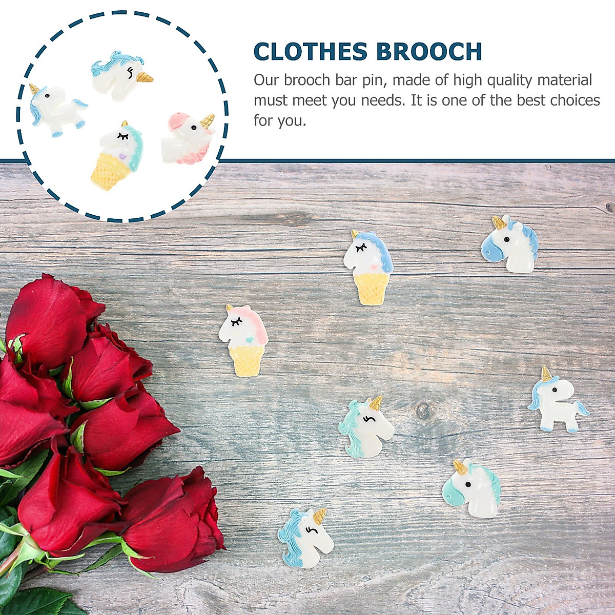 Amosfun 20Pcs Unicorn Accessories Girls Unicorns Slice Charms Birthday Cartoon Unicorn Charm Gift case Charms Cute Black Decor Scrapbooking fltaback Miniature Kits Button Resin Child Flat