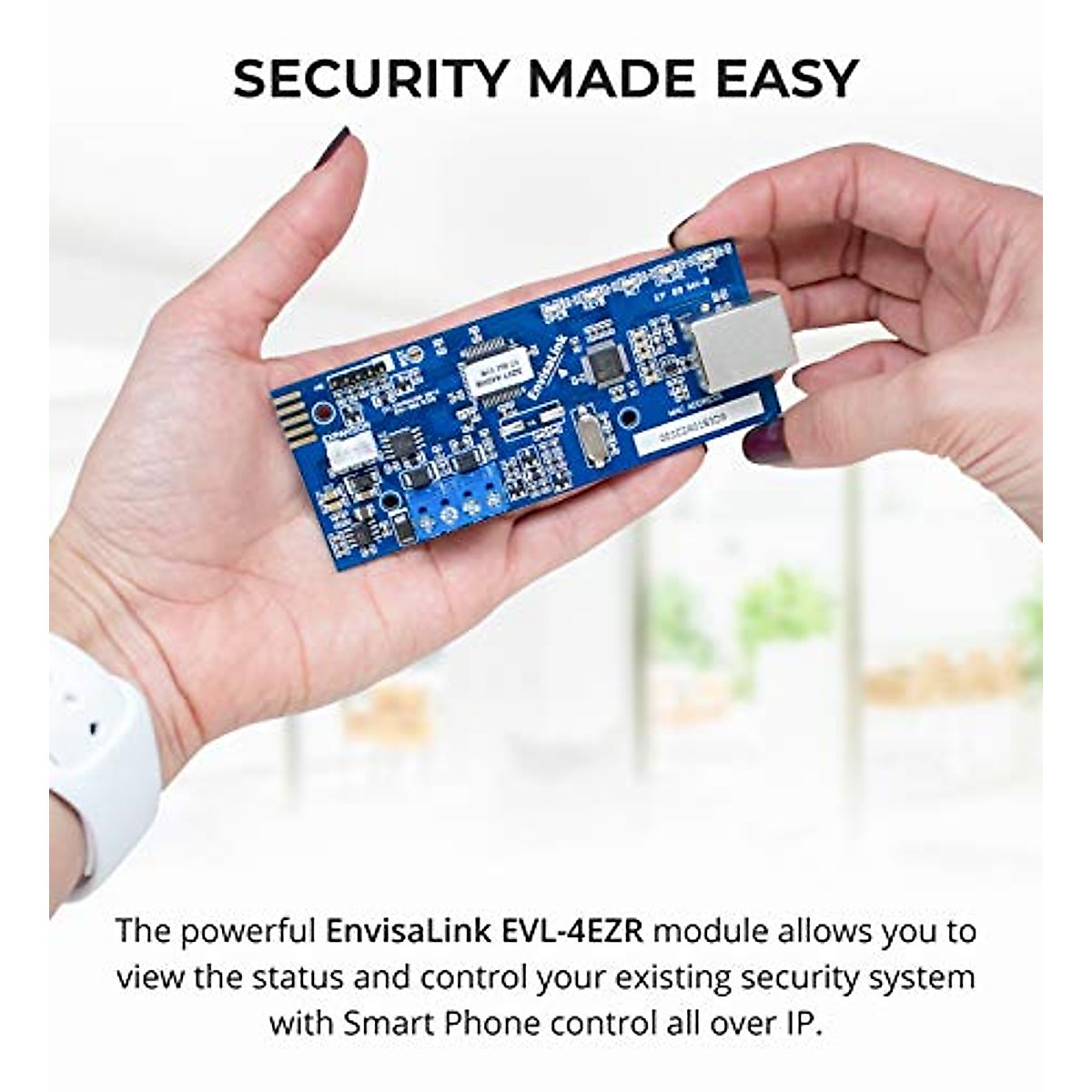 EyezOn Envisalink EVL-4EZR IP Security Interface Module for DSC and Honeywell (Ademco) Security Systems, Compatible with Alexa