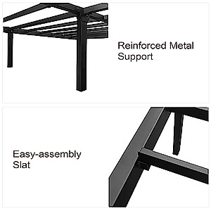 Nightell 18 Inches California King Platform Bed Frame, 2500 lbs Heavy Duty Steel Slat Support, Noise Free No Box Spring Needed, Easy Assembly Black