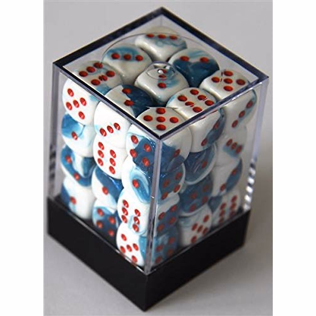 Chessex Dice D6 Sets: Gemini Astral Blue/White/Red - 12Mm 6 Sided Die (36) Block of Dice
