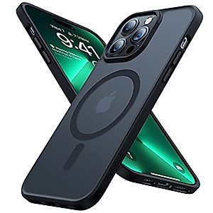 TORRAS Magnetic Guardian Designed for iPhone 14 Pro Max Case [Military Grade Drop Tested] [Compatible with MagSafe] Slim Translucent Matte Case for iPhone 14 Pro Max Phone Case (6.7"), Mystic Black