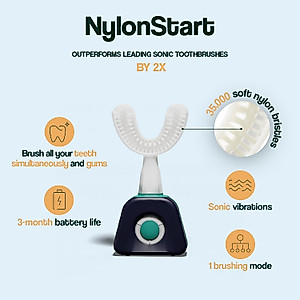 Y-Brush - Electric Toothbrush - Y-Shaped Brush - Innovation Awards at CES 2023-3 Months Battery Life - NylonStart Adult Pack (12-99) (NylonStart, Adult (12-99 yo))