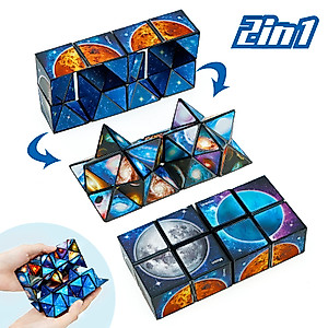 Star Cube,Vcall 2 in 1 Combo Infinity Cube Fidget Toy Magic Star Cube Smooth Surface Magic Cube Puzzle for Kids and Adults to Stress and Anxiety Relief Mini Preschool Toys