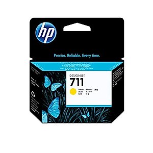 HP 711 Yellow 29-ml Genuine Ink Cartridge (CZ132A) for DesignJet T530, T525, T520, T130, T125, T120 & T100 Large Format Plotter Printers