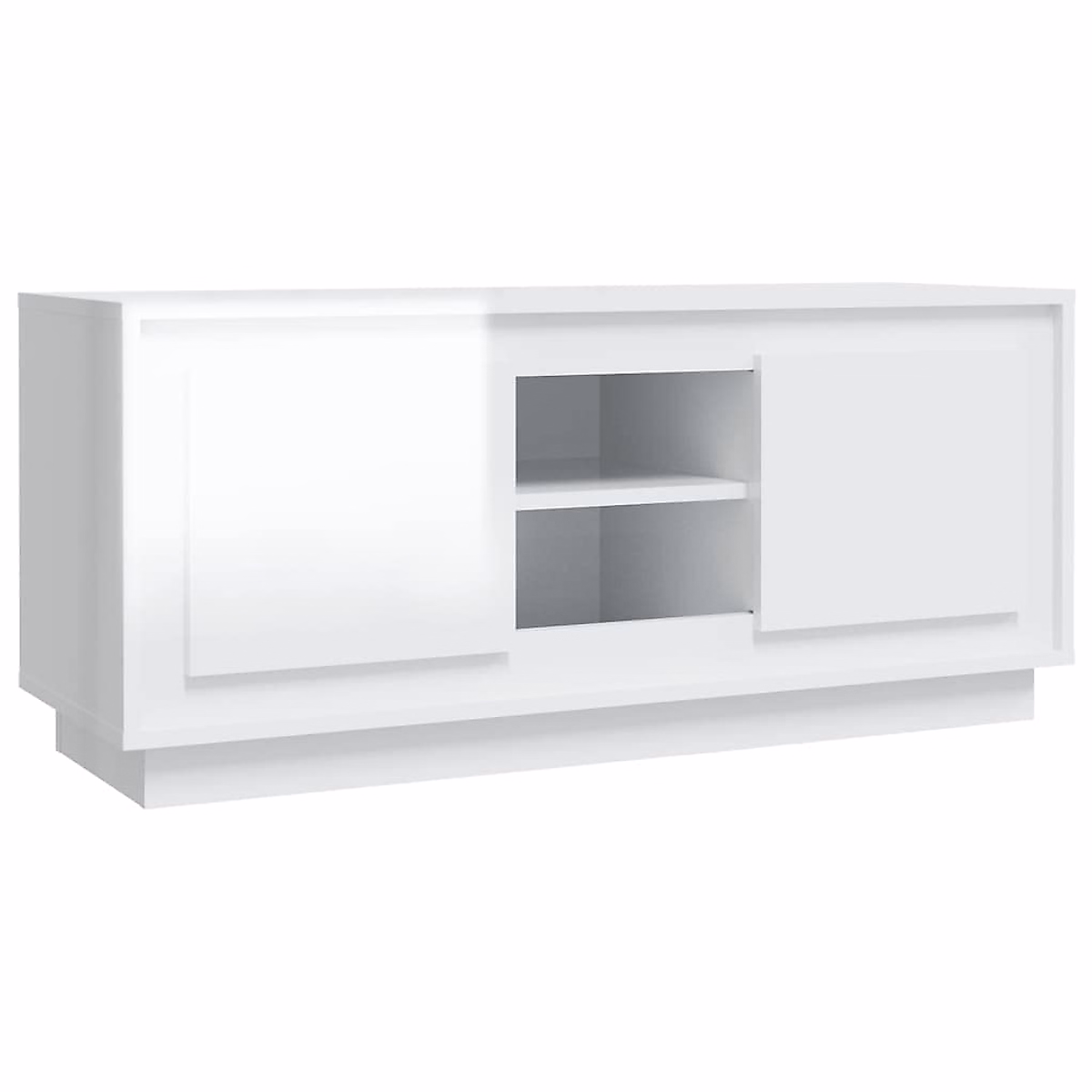 GaRcan TV Cabinet Media Furniture Sideboard Entertainment Centre TV Console Media Unit HiFi Cabinet Concrete Grey 102x35x45 cm Engineered Wood (High Gloss White)