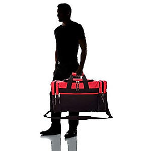 Dalix Blank Duffle Bag Duffel Bag in Black and Red Gym Bag