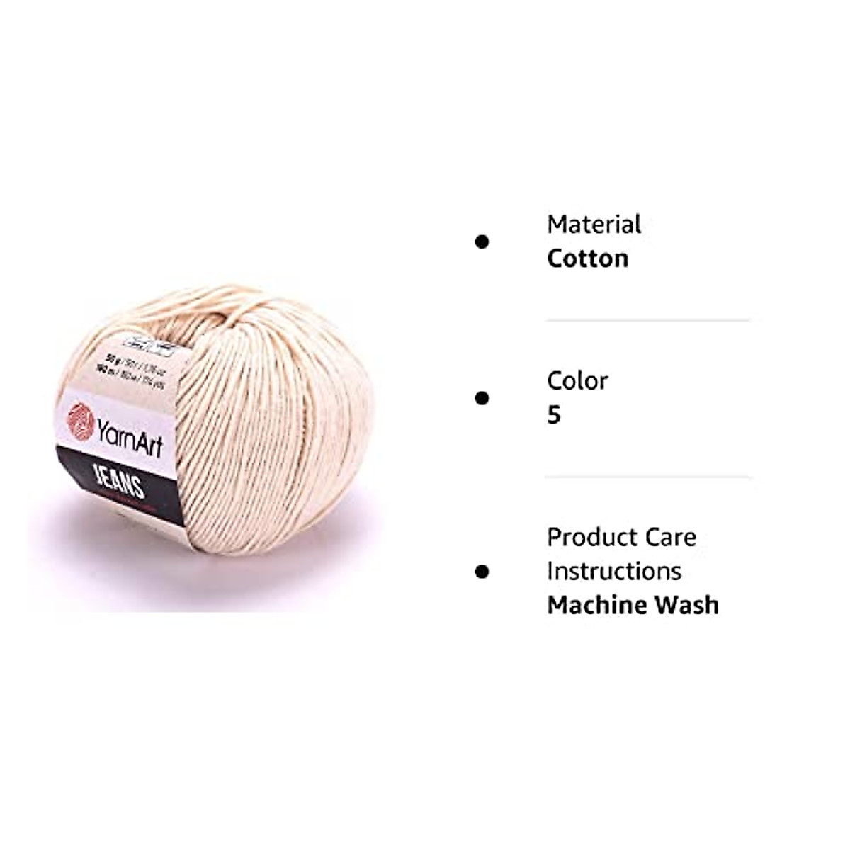 YarnArt Jeans Sport Yarn 55% Cotton 45% Acrylic 1 Skein/Ball 50 gr 174 yds Cotton Yarn Knitting Yarn Soft Yarn amigurumi Cotton Yarn (5)