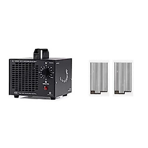 Airthereal Bundle | MA5000 Ozone Generator (Black) and 2-pack Replacement Ceramic Ozone Plates, Odor Remover O3 Machine