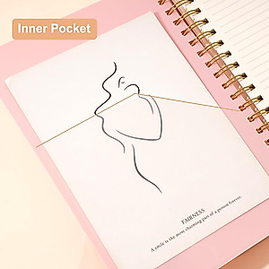 Yoment Spiral Notebook Journal 300 Pages Large Spiral Notebook B5 (7.3"x10") College Ruled Journals for Women Men Thick Spiral Bound Journal for Writing Work School, Pink