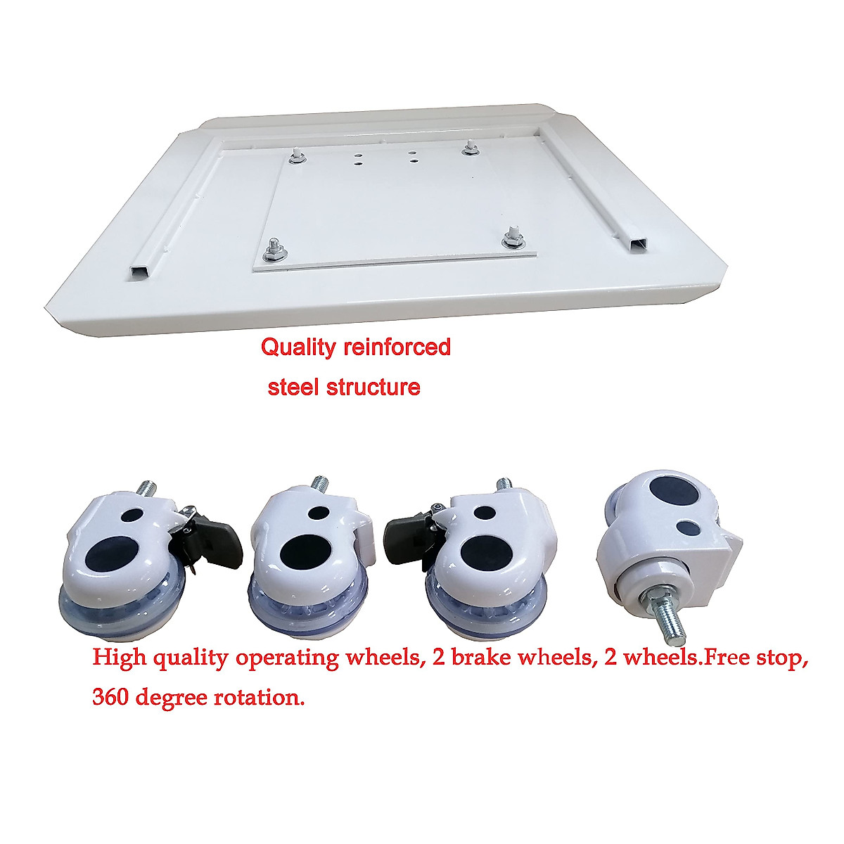 PreAsion Dentist Cart Multi-Function Mobile All High-Carbon Steel 3 Layers Trolley Weigh- Scale 40-70kg with Brake Wheels for Dental Hospital Nurse Emergency Lab