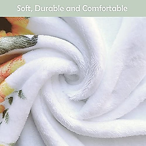 fundich Baby Milestone Blanket for Baby Girl|Newborn Monthly Milestone Picture Blanket|Sunflower Nursery Decor|Baby Girl Photo Background Prop Blanket 45"x40" with Wreath and Headband