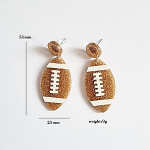 Acrylic Baseball Earrings Cool Punk Football Baseball Basketball Sports Drop Dangle Earrings Lightweight Rugby Soccer Statement Earring for Women Sport Lover Jewelry Gift-A 4pcs