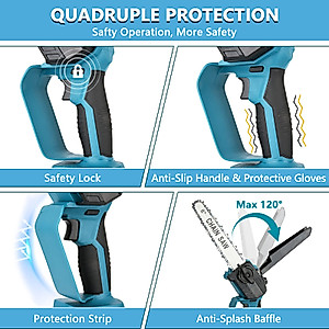 SHAVINGFUN Mini Chainsaw,Mini Chainsaw Cordless 8 and 6-inch 2-in-1 Brushless Motor Chainsaw Kits