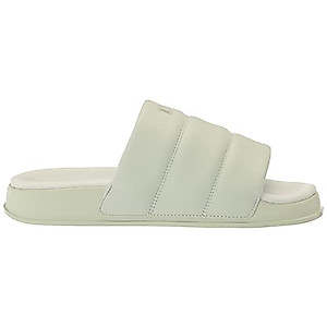 adidas Originals Women's Adilette Essential Slide Sandal, Linen Green/Linen Green/Linen Green, 8