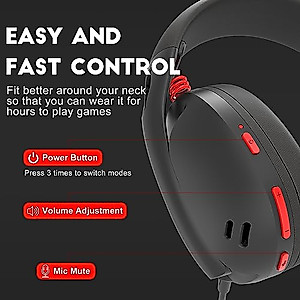 HZGAMER Bluetooth Wireless Gaming Headset - 40MM Drivers Lightweight Over-Ear Headphones, Lightspeed 2.4GHz Wireless Headset Compatible with PC, PS4, PS5, Nintendo Switch, Mobile (Pink)