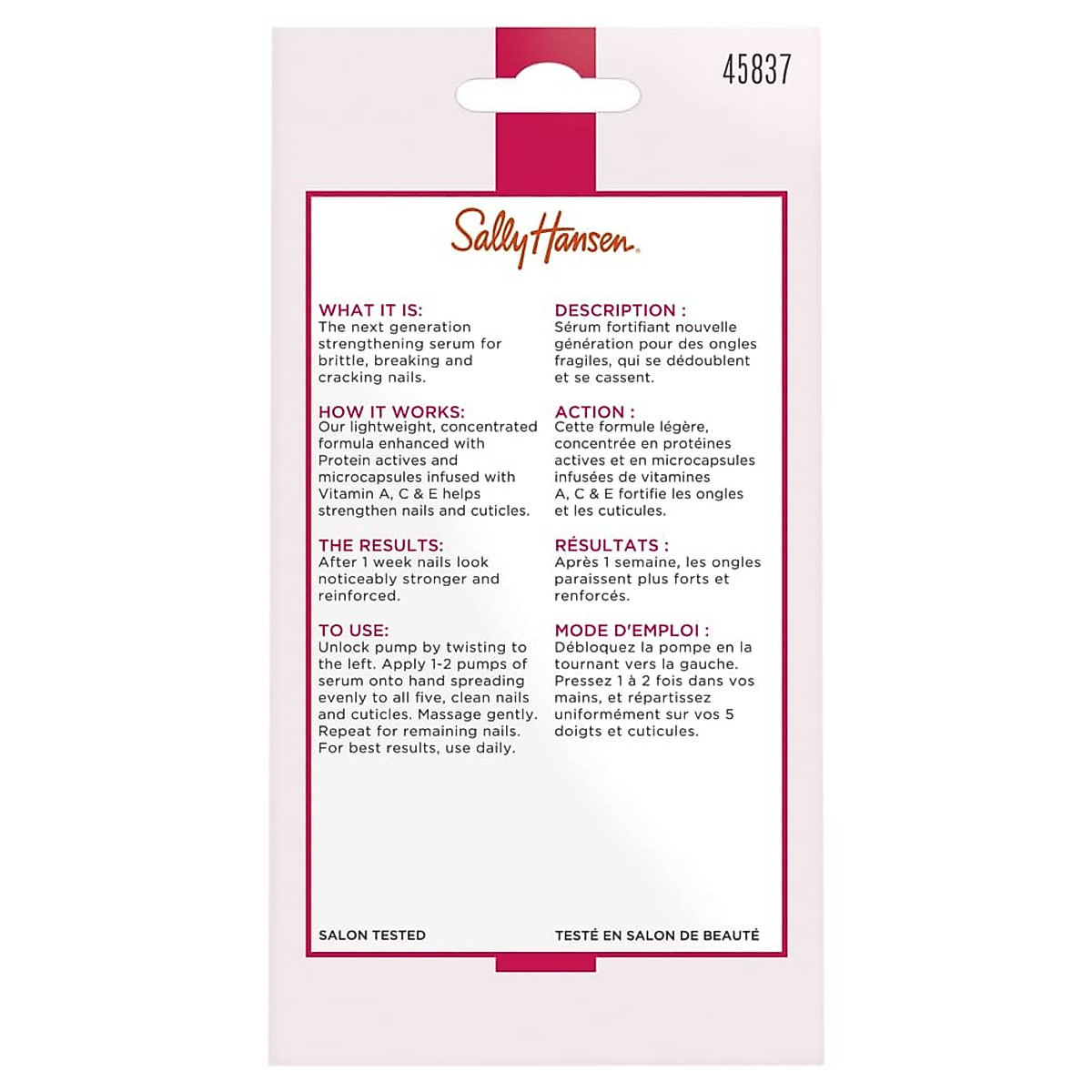 Sally Hansen Hard As Nails®, Vitamin Strength Serum™, Moisturizing Treatment, Nail Strengthener, Inlcudes Vitamins A, C, and E