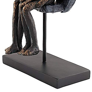 Studio 55D Abstract Couple 12" High Antique Brass Sculpture