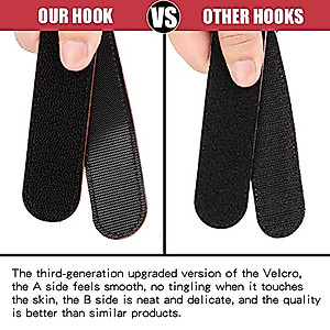 Funbliss Stroller Hooks for Hanging Bags and Shopping,Baby Stroller Hooks Clips,Plus Size, Newest Gen 3 Baby Grade Velcro, Black 2 Pack