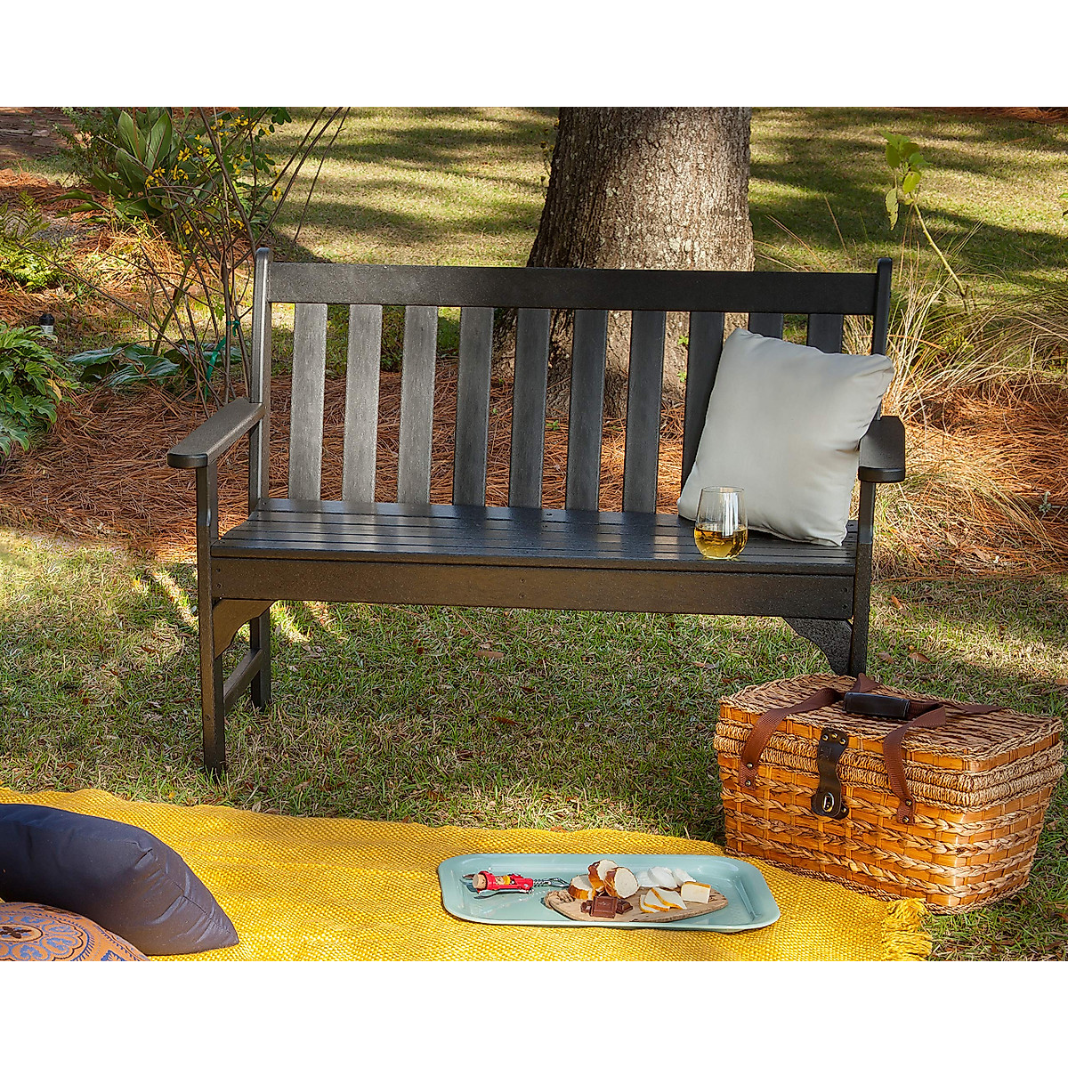POLYWOOD GNB48TE Vineyard 48" Bench, Teak