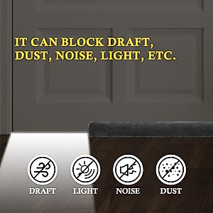 fowong Under Door Draft Stopper 30" to 38" Adjustable Door Noise Stopper for Bottom of Door, Triangle Door Soundproofing Draft Guard Double Side Sweep Seal Gap up to 1.7", Easy to Install Black