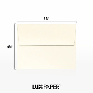 LUXPaper A2 Invitation Envelopes | Peel & Press | 4 3/8" x 5 3/4" | Champagne Metallic | 80lb. Text | 50 Qty