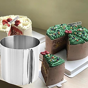 Cake Ring Adjustable Extra high 15cm - Stable Stainless Steel Baking Ring - Cake Ring with Precise Scaling Inside