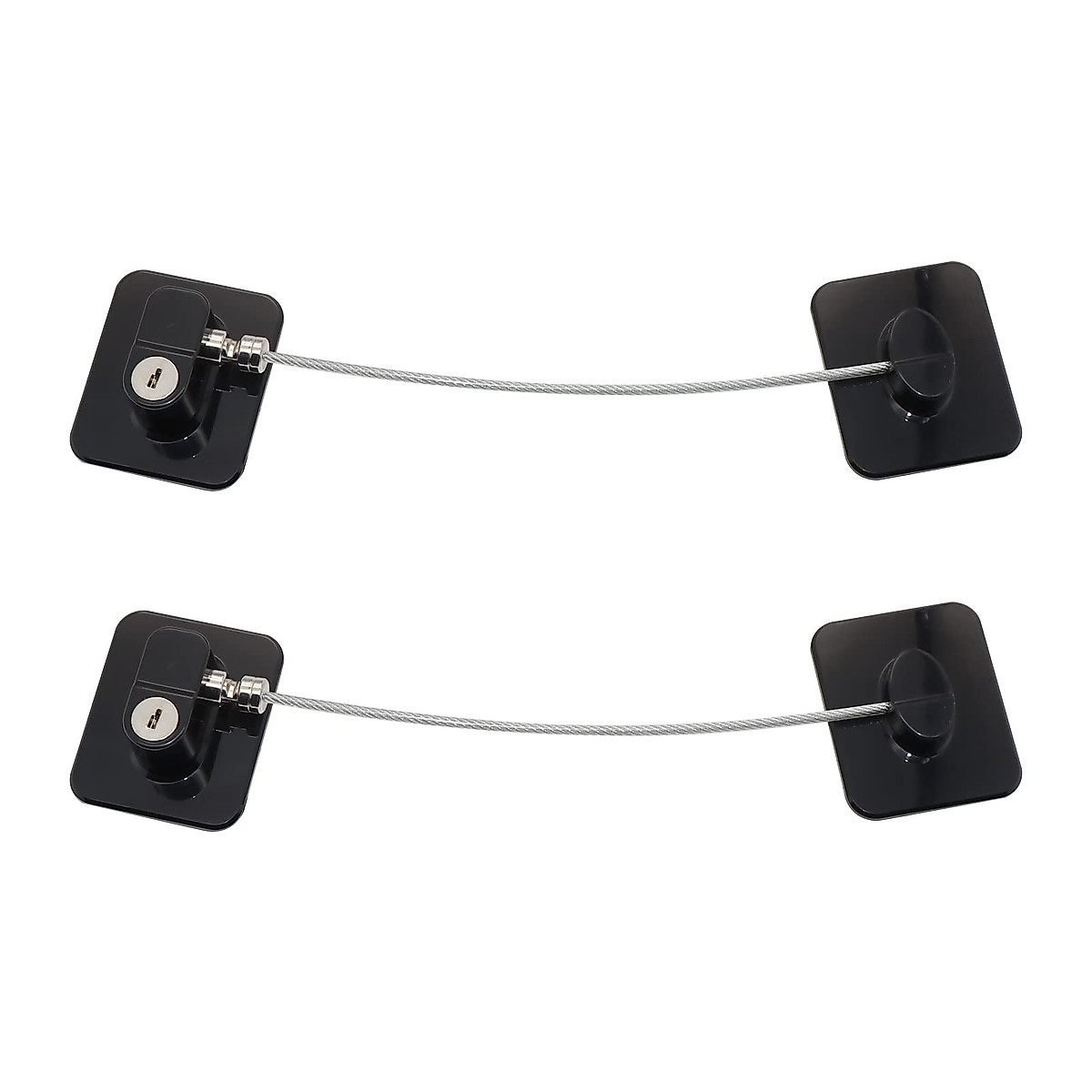 2 Pieces Refrigerator Lock with Strong Adhesive Refrigerator Cabinet Locks with Key for Babies Child Safety for Kitchen Drawers and Windows, Doors and More