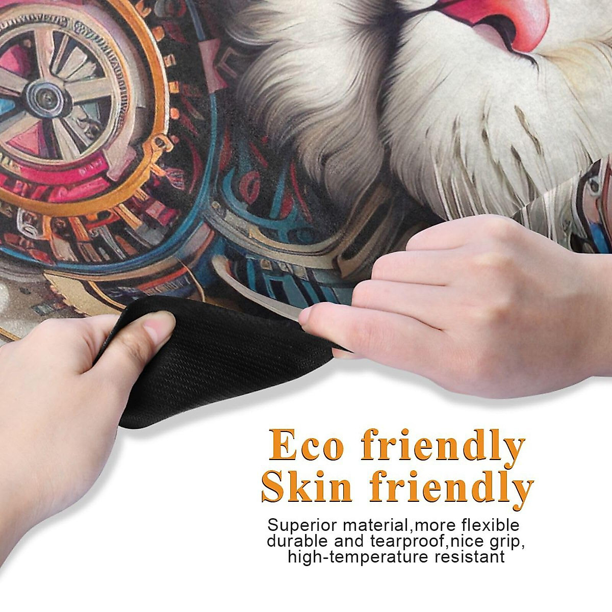 GOODOLD Techno Cat Yoga Mat, 71 x 26 Inch Non-slip Yoga Mats Folding Travel Exercise Mat Indoor Outdoor Gym Pilates with Storage Bag for Women Men