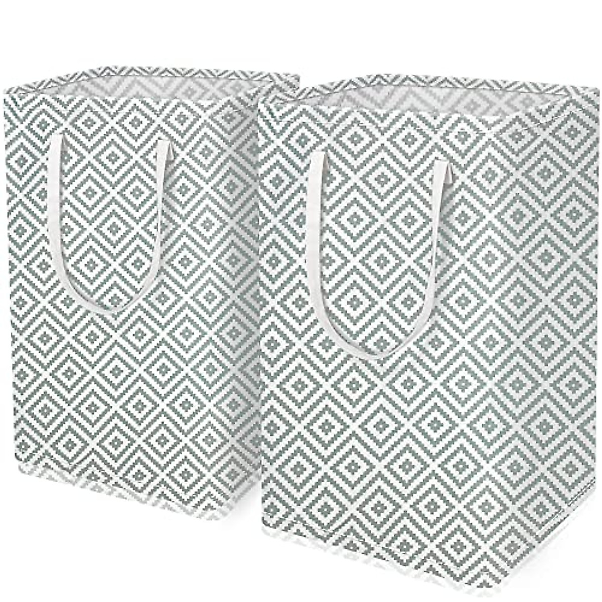 Letensh Laundry Baskets 2 Pack, 75L Foldable Laundry Hampers with Mesh Laundry Bag, Waterproof Dirty Clothes Hamper Organizer Freestanding Tall Laundry Bin with Handles for Laundry Room, Bedroom, Dorm