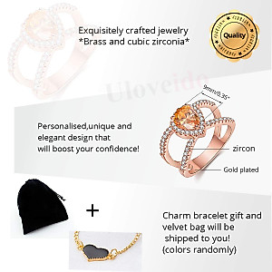 Uloveido Women Specific Hollow Design Rings Size 9 with Rose Gild Color for Wedding Girls Y120-9