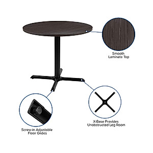 Flash Furniture Chapman 36" Round Multi-Purpose Conference Table in Rustic Gray