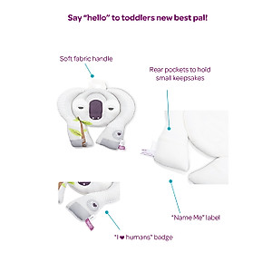 Rhoost Toddler Travel Buddy Neck Rest. Head Support for Kids on Car & Airplane Journeys. Fun Koala or Owl design with Pockets & Name Badge
