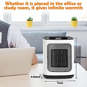 COWSAR Portable Space Heaters for Indoor Use 1500W Small Space Heater with Thermostat Personal Desk Heater for Office Bedroom