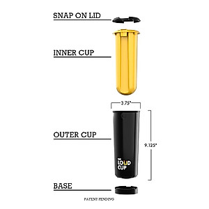 The LoudCup 20 oz Tumbler + Stadium Horn with Snap-Fit Lid (Bluejay Blue) - Insulated Cup Reusable Water Bottle Coffee Travel Mug - Worlds Loudest Cup for Game Day