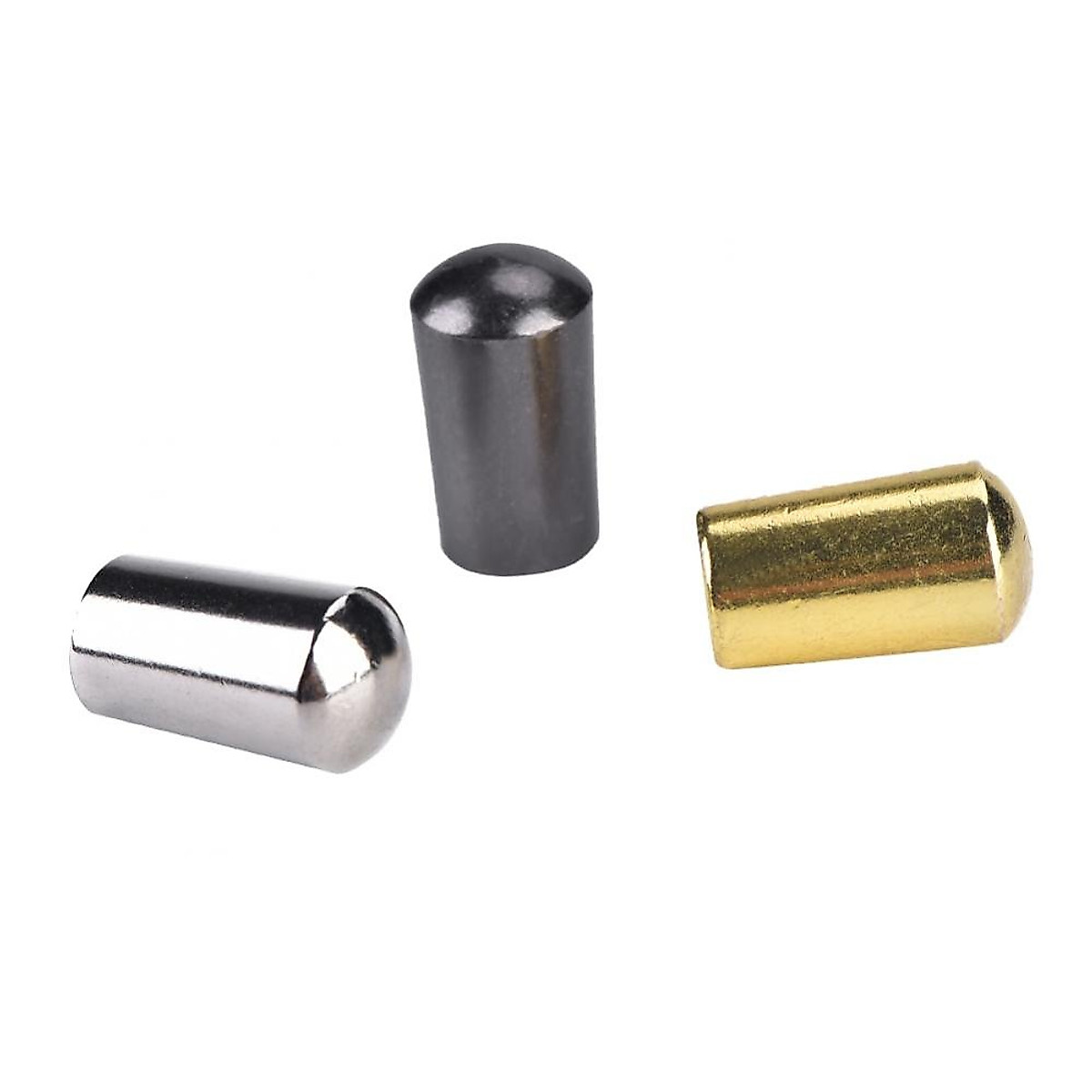 Dilwe 3Pcs Guitar Switch Tip, 3 Way Toggle Switch Knob Tip Copper for LP EPI Electric Guitar (4.0mm-Silver + Black + Gold) Electric Guitar Accessories