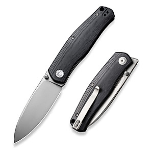 CIVIVI Sokoke Folding Knife, Ray Laconico Pocket Knife for EDC, 3.35" 14C28N Steel Blade G10 Handle Thumb Stud Opener Front Flipper Utility Knife C22007-1