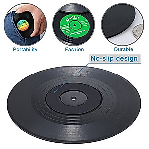 Record Coasters for Drinks, Funny, Absorbent, Novelty 6 Pieces Vinyl Disk Coasters, Effective Protection of The Desktop to Prevent Damage- 4.1 Inch Size by ZAYAD