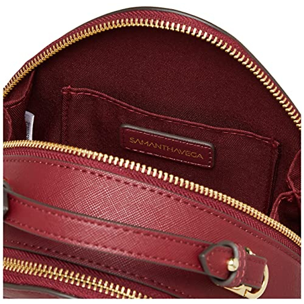Samantha Vega Women's Handbag, Plaid Spade Motif Bag, Wine Red