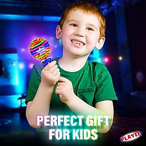 Light Up Magic Ball Toy Wand for Kids - Sensory Lights Spin Toy- Rotating Flashing LED Spinning Wand for Boys and Girls - Autism Toys for Kids - Thrilling Spinning Light Show - Birthday Party Favor
