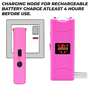 FIGHTSENSE Mini Stun Gun Keychain & Pepper Spray Combo Pack for Self Defense Kit (Pink)