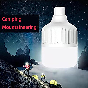 XLSBZ Multi-Functional Emergency LED Light Bulb with USB Charging, Capable to Recharge Mobile Devices, Ideal for Power Outage, Tent Camping, Fishing (WHITE-USB-20W)