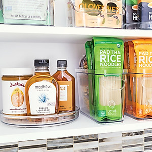 iDesign Recycled Plastic Lazy Susan Turntable Organizer Pantry, Bathroom, General Storage and More, The Linus Collection, 9" Inch, Clear