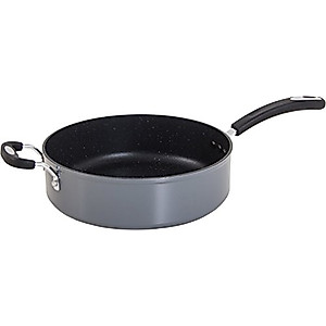Ozeri All-In- One Stone Saucepan and Cooking Pot 100% APEO, GenX, PFBS, PFOS, PFOA, NMP and NEP-Free German-Made Coating, 5 L (5.3 Quart), Granite Gray